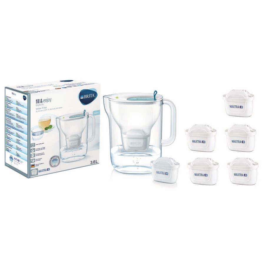 Filtrační konvice Brita Fill & Enjoy Style XL modrá + 6 ks Maxtra Plus ...