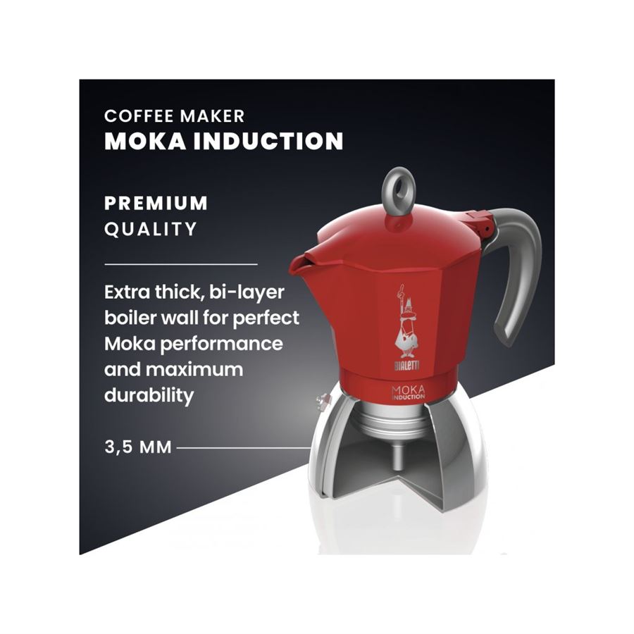 Bialetti New Moka Indukce červená 4 porce | PENEPEX.CZ