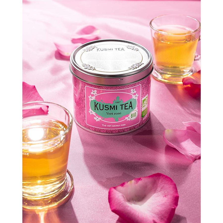 Kusmi Tea Green Rose, sypaný čaj v kovové dóze (100 g) | PENEPEX.CZ