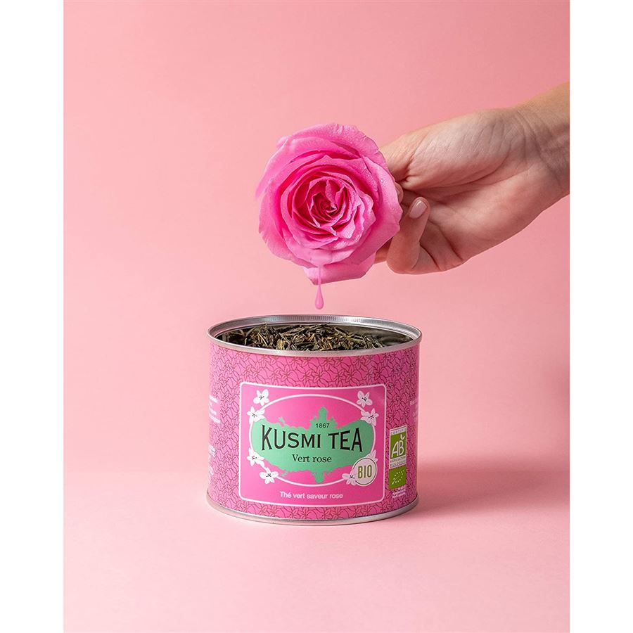 Kusmi Tea Green Rose, sypaný čaj v kovové dóze (100 g) | PENEPEX.CZ